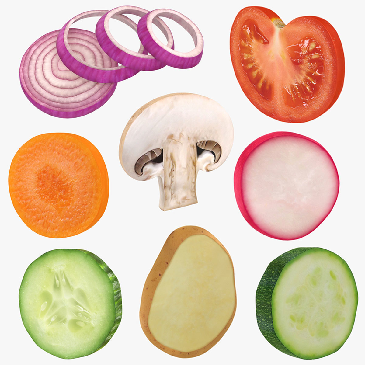 3D vegetable slice - TurboSquid 1554107