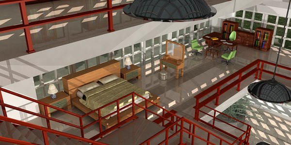 furniture store interior 3d model