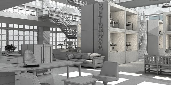 furniture store interior 3d model