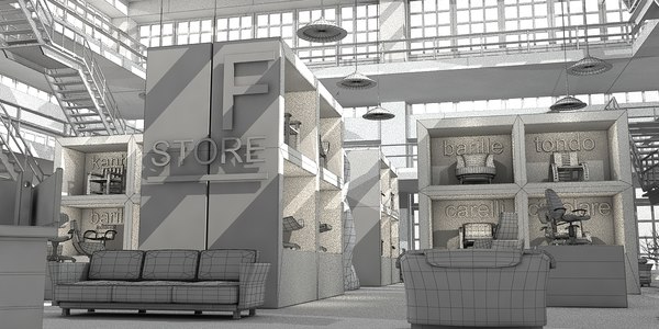 furniture store interior 3d model