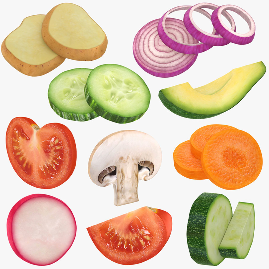 Vegetable slices 3D model - TurboSquid 1554414