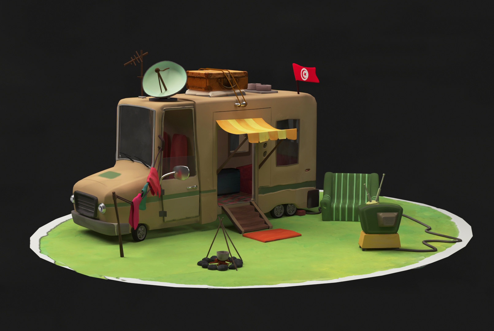 Camping car 3D model - TurboSquid 1554850