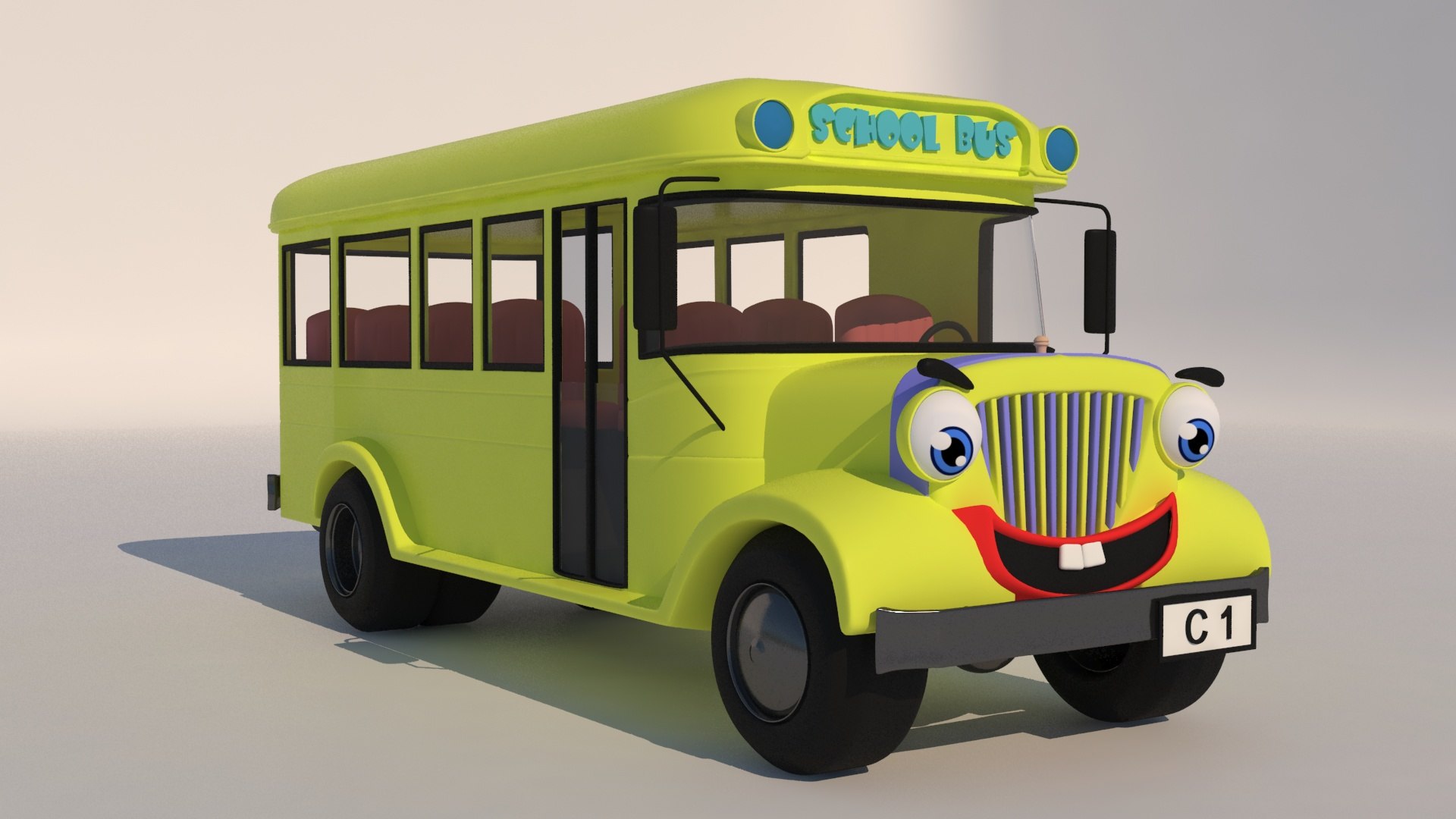 Cartoon school bus3D模型 - TurboSquid 1555236