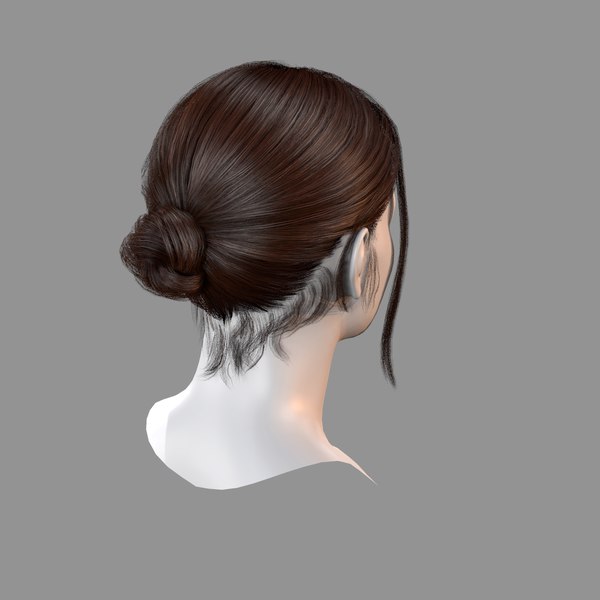 Realtime bun tail hairstyle 3D model - TurboSquid 1555309