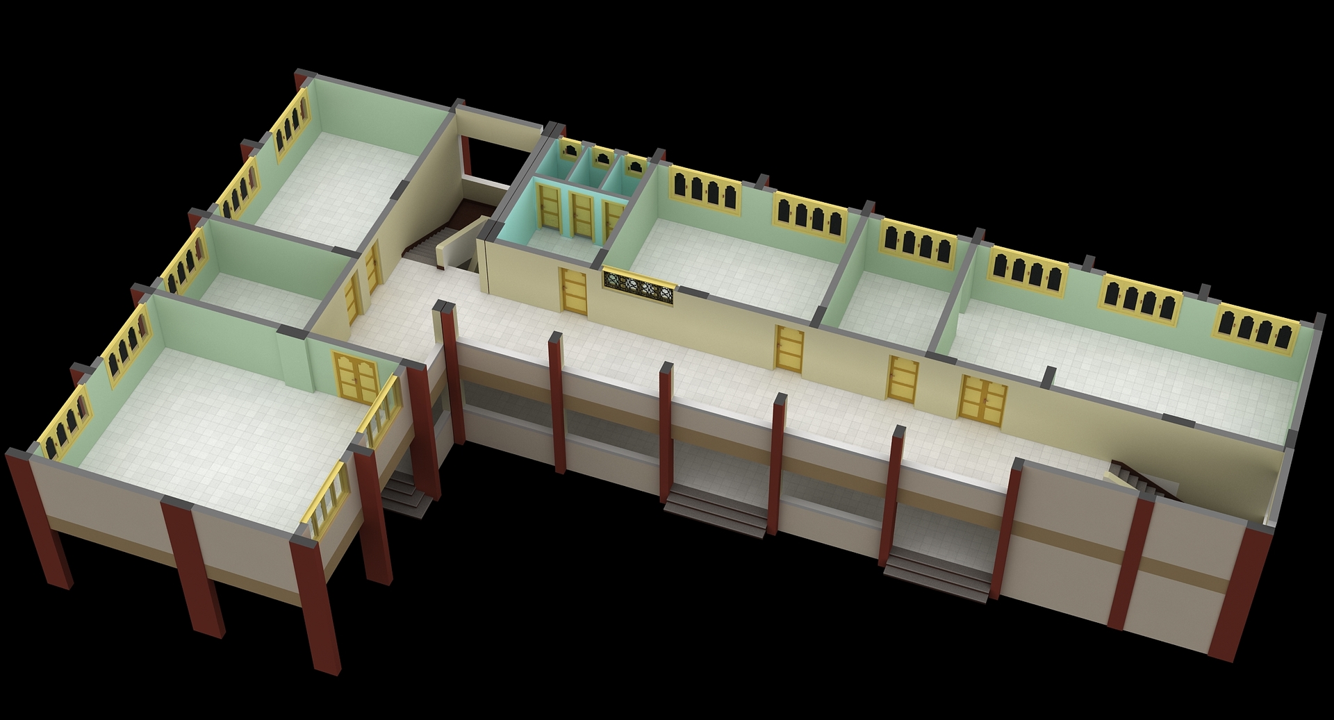 School building 3D model - TurboSquid 1556196