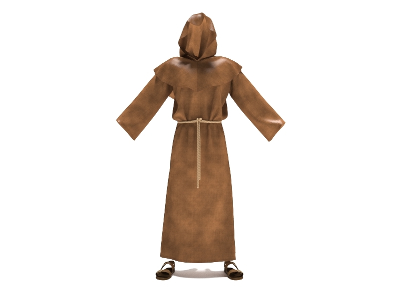 3D rigged monk robe clothes model - TurboSquid 1555796