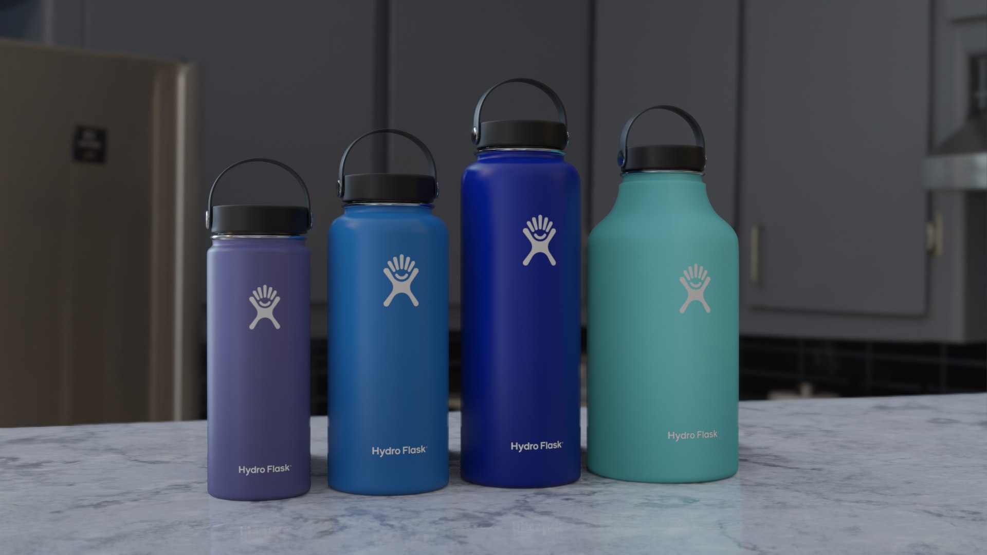 3D pack hydro flasks model - TurboSquid 1556164