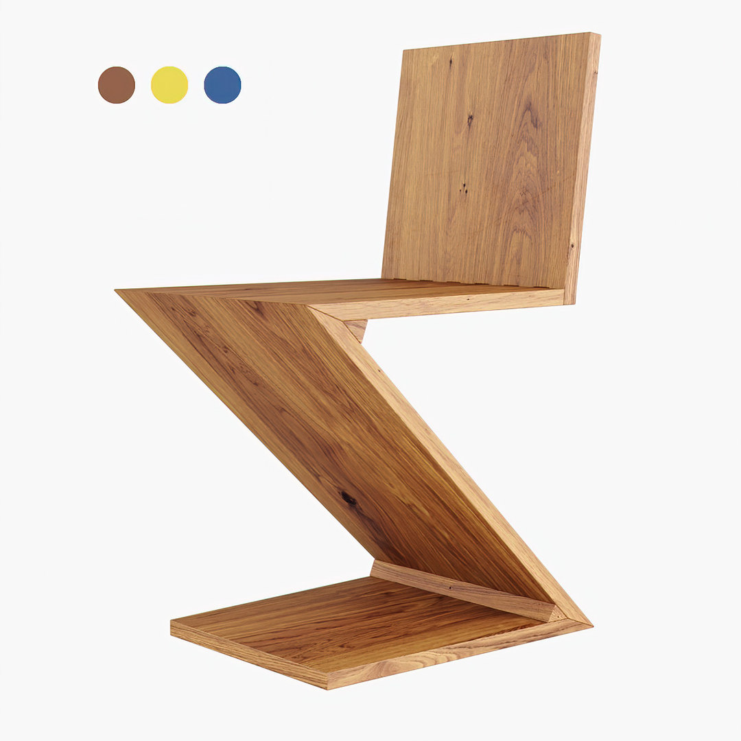 Zig zag chair model - TurboSquid 1419459