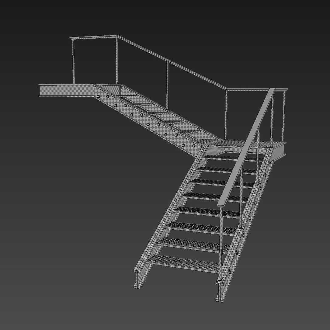 3D model metal stair handrail - TurboSquid 1557284