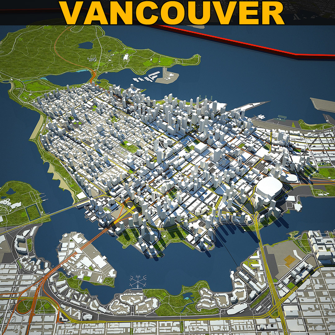 Vancouver skyline 3D model - TurboSquid 1557474