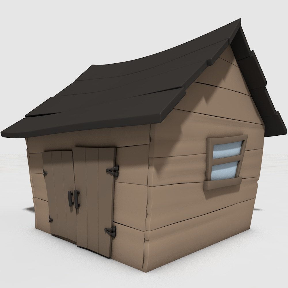 3D cartoon shack model - TurboSquid 1558307
