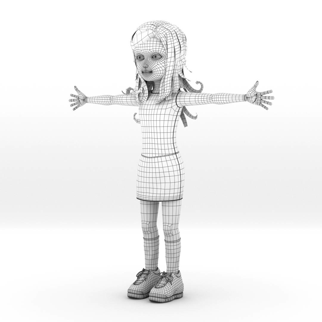Cartoon girl woman 3D model - TurboSquid 1558980
