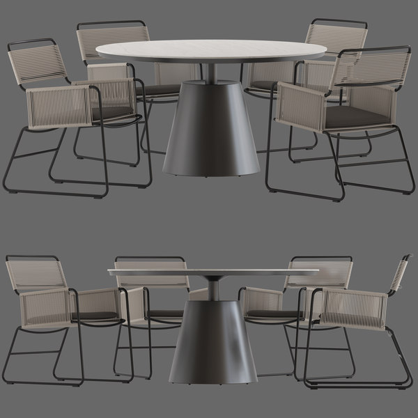 3D coco republic polo dining table model - TurboSquid 1558985