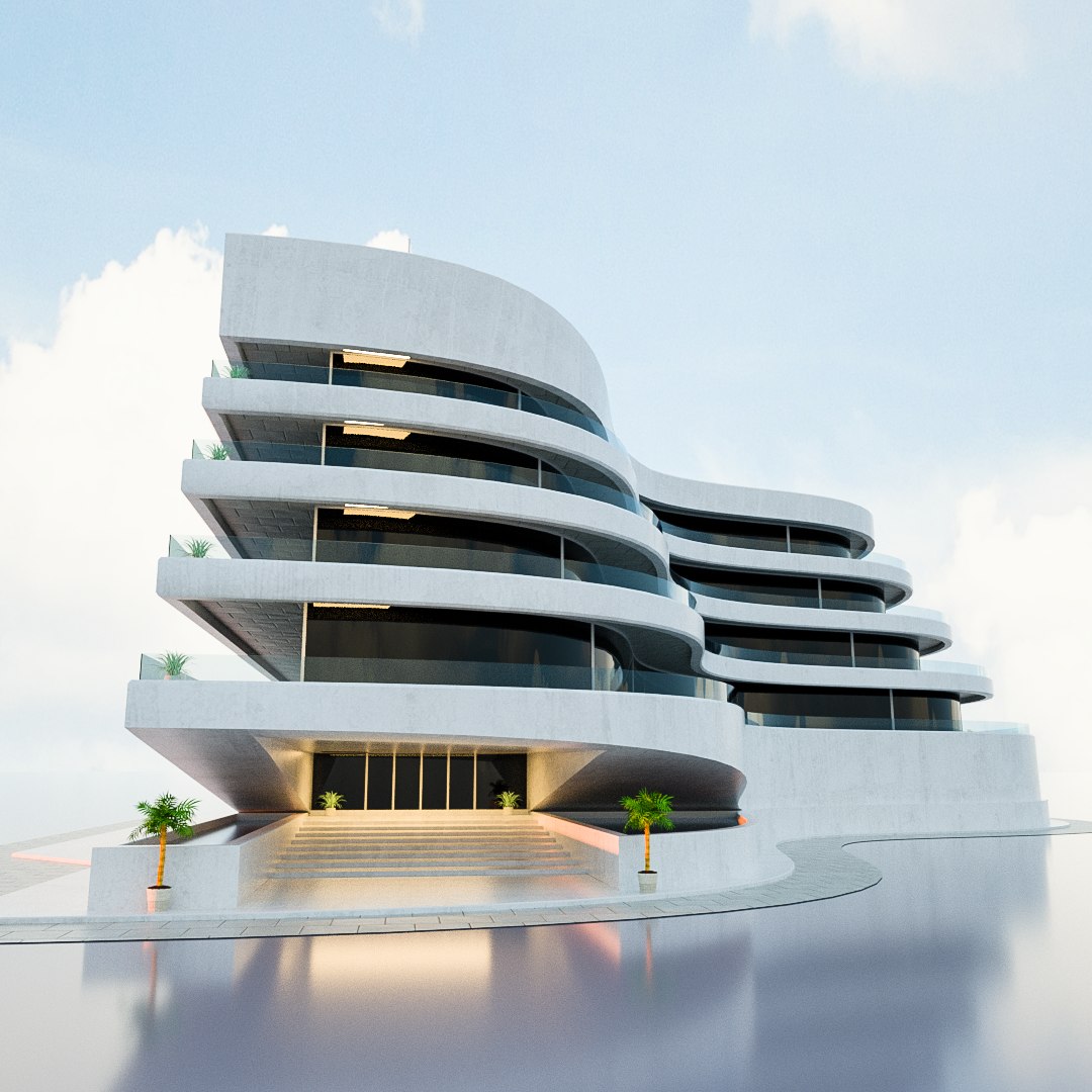 Futuristic building concept 3D model - TurboSquid 1560491