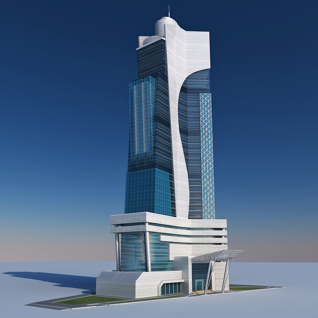 3d Modern Design Glass Tower Turbosquid 1560643