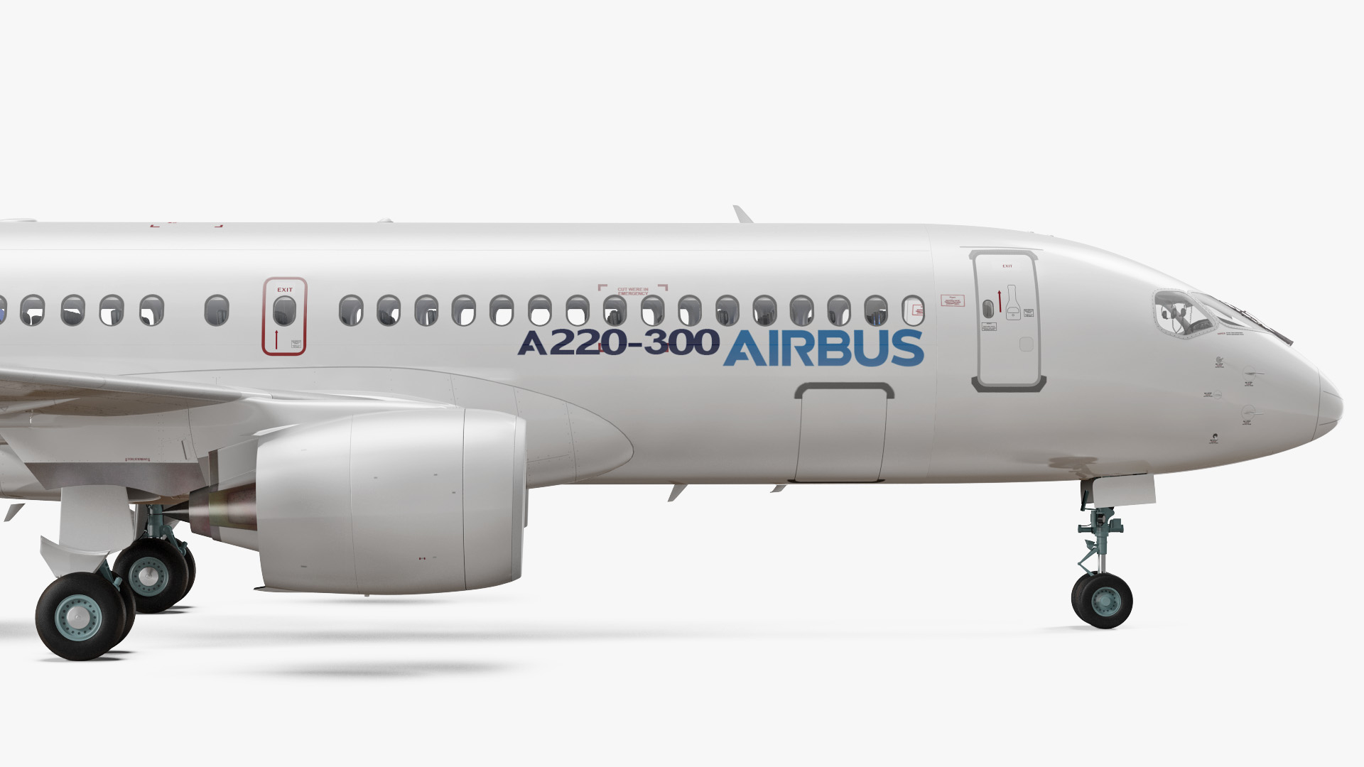 Airbus a220 300 simple 3D - TurboSquid 1561120