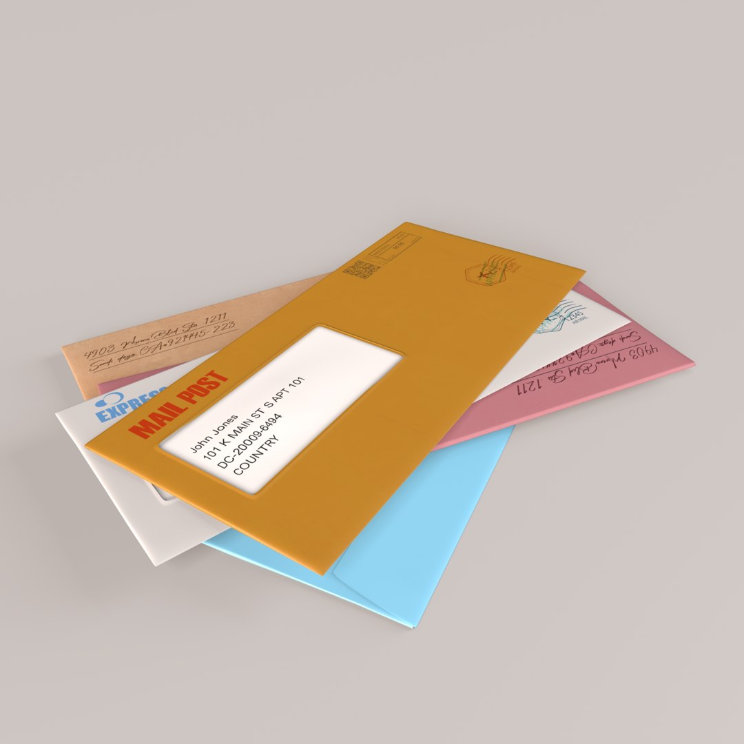 Mail paper letter 3D model - TurboSquid 1561035
