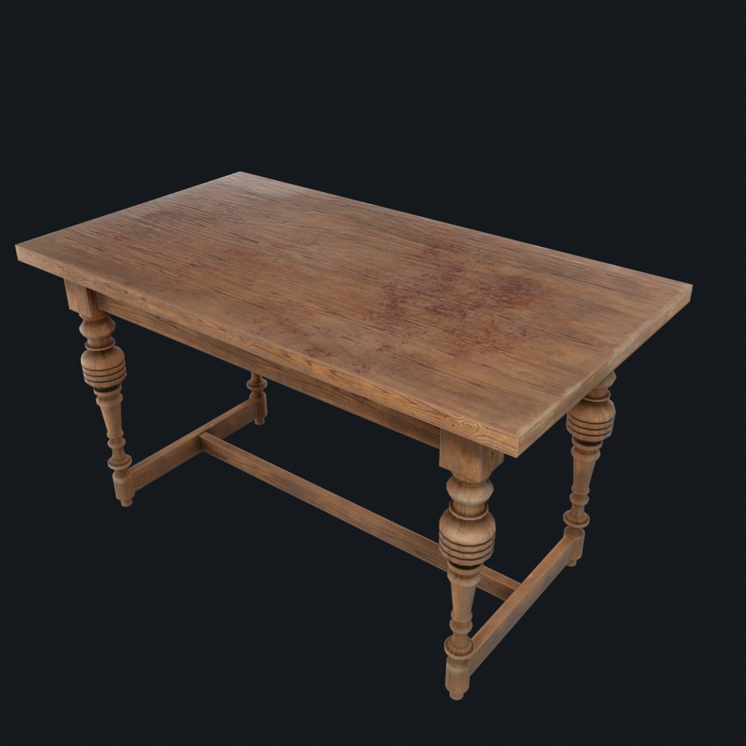 Old table 3D model - TurboSquid 1561341