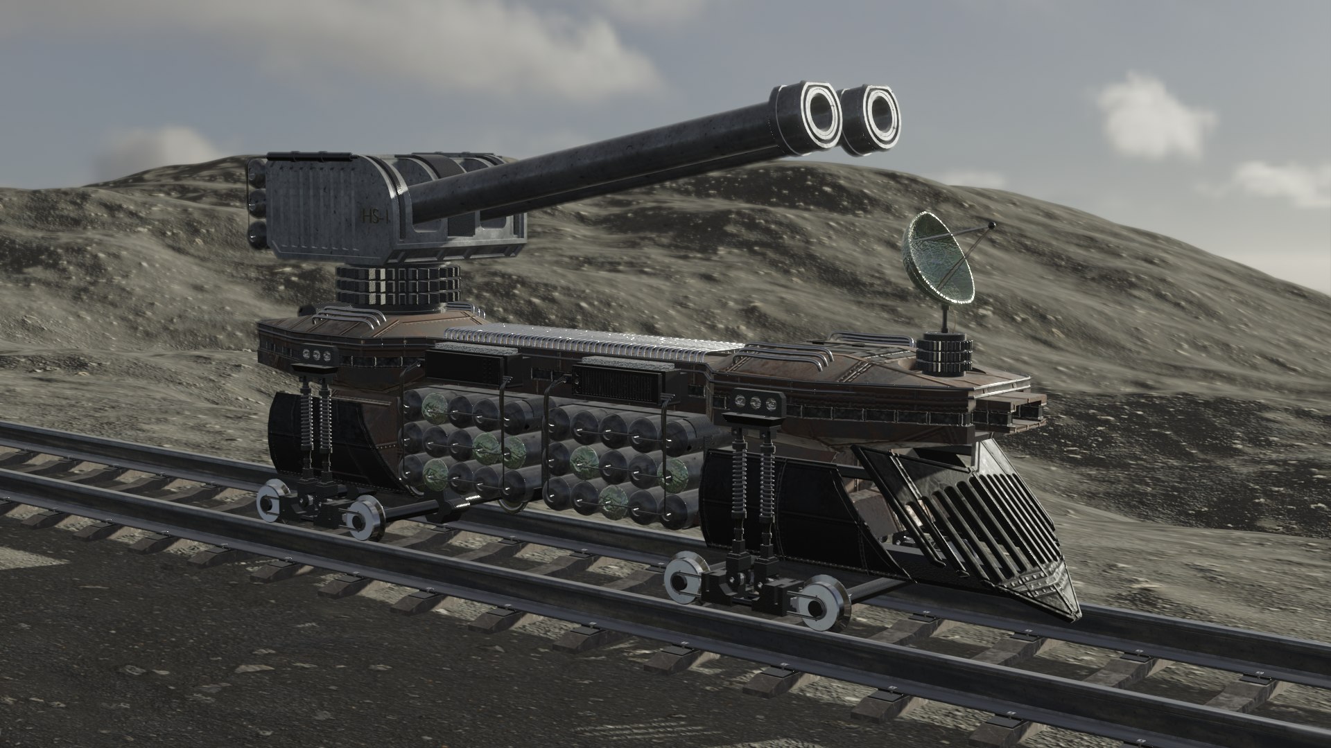 Train gun hs-1 model - TurboSquid 1561881