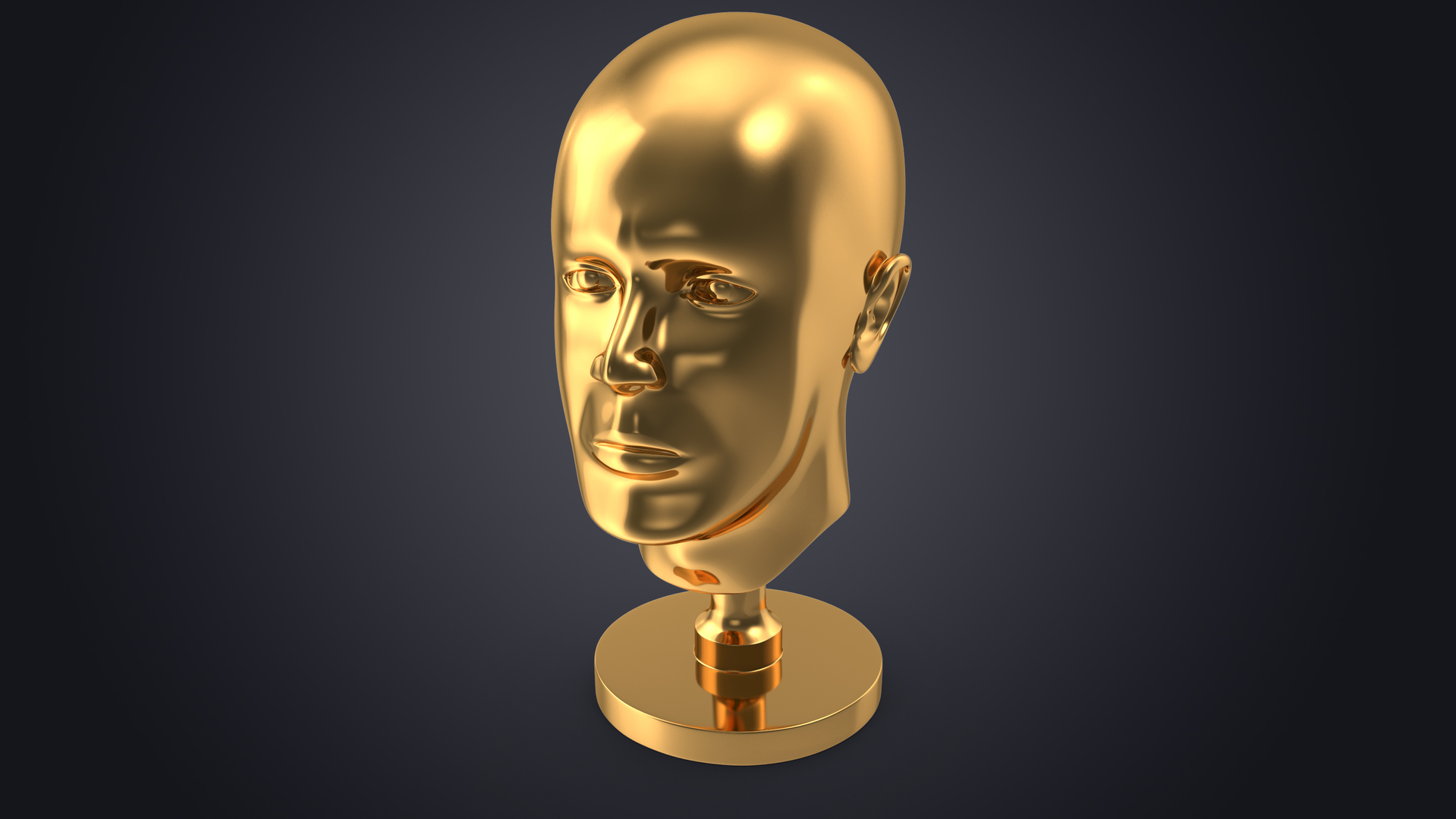 3D golden head statue gold model - TurboSquid 1563896