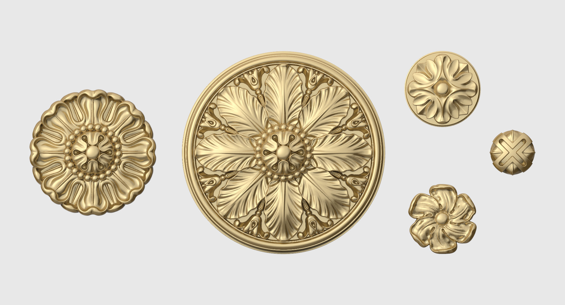 3D set decorative rosettes - TurboSquid 1546551