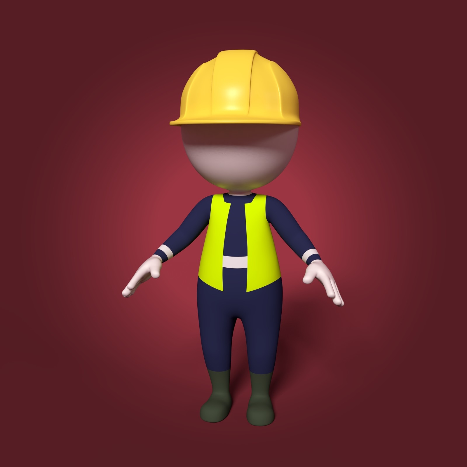 3D model cartoon construction worker working - TurboSquid 1562712