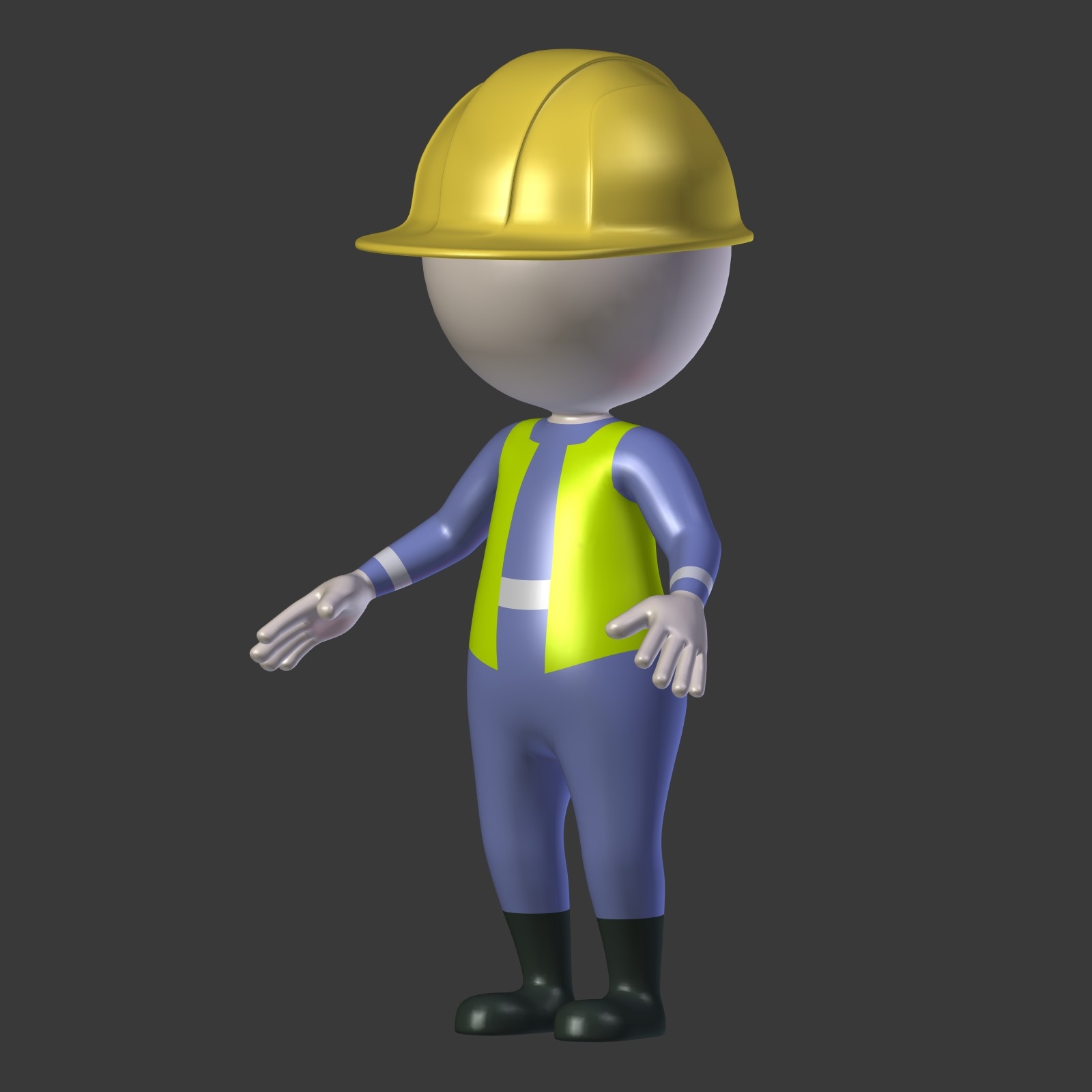 3D model cartoon construction worker working - TurboSquid 1562712