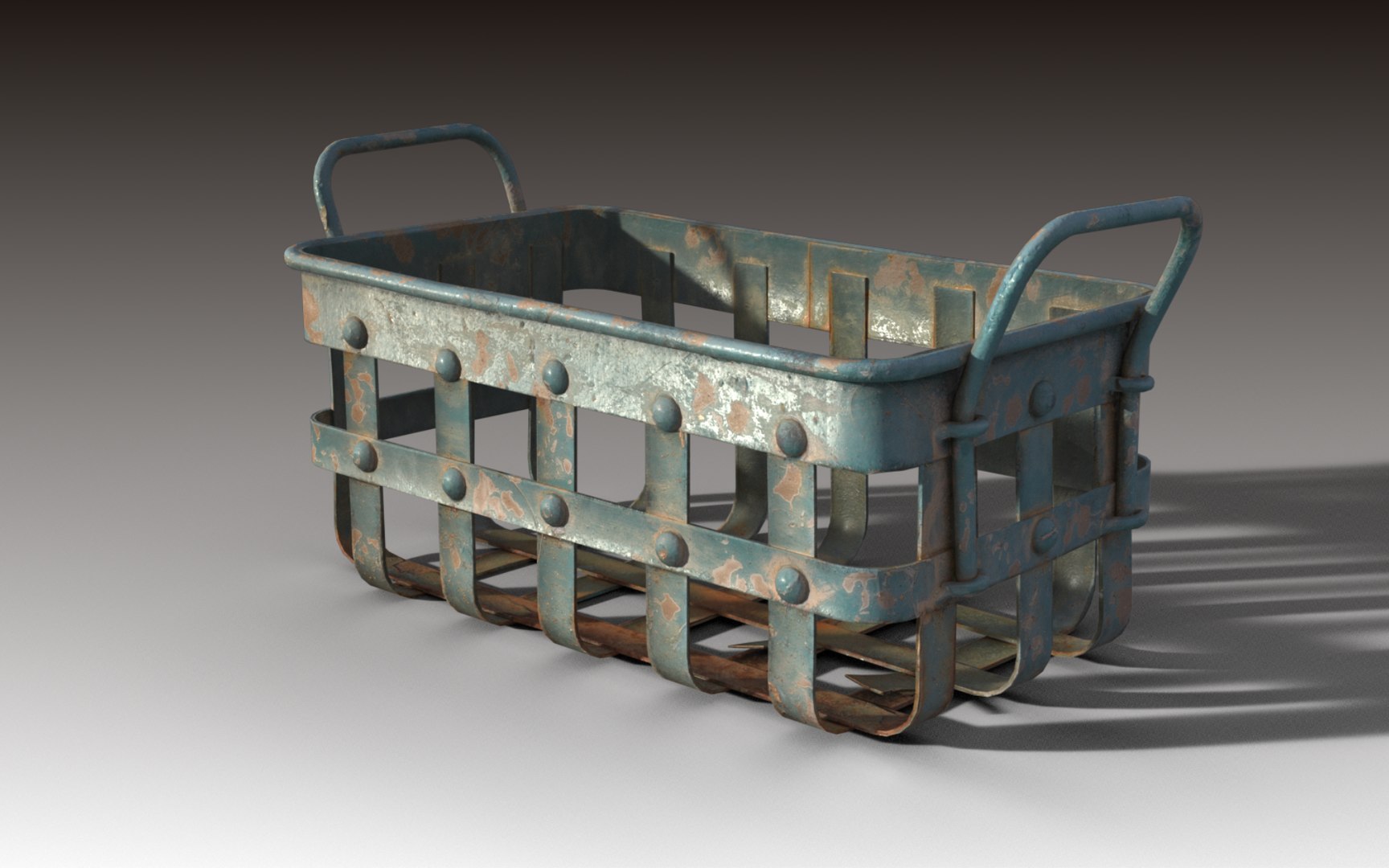 3D scan rusted metal basket model - TurboSquid 1560335