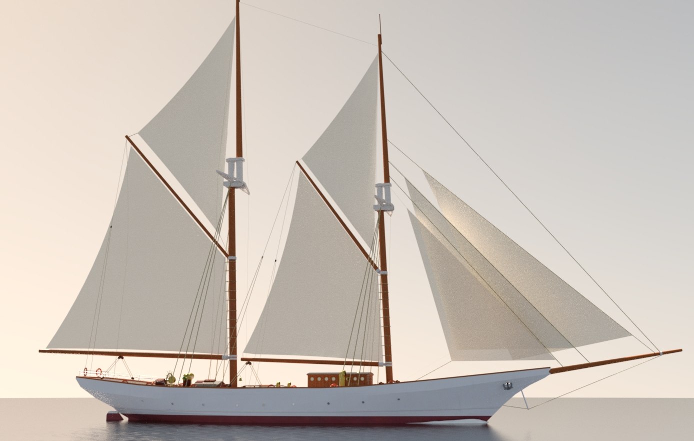 3D schooner sailing - TurboSquid 1563273