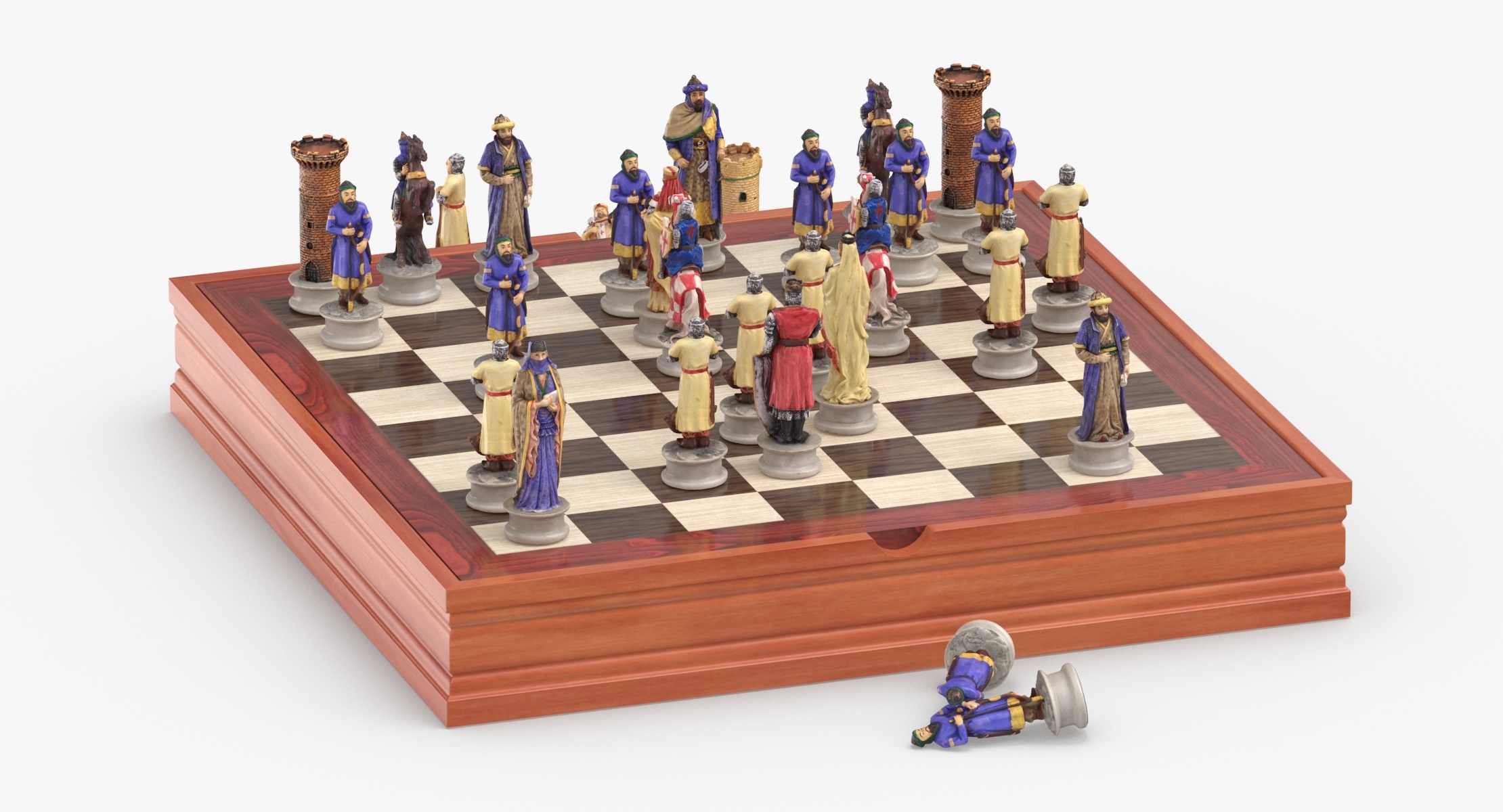 3D chess board set 01 - TurboSquid 1563313