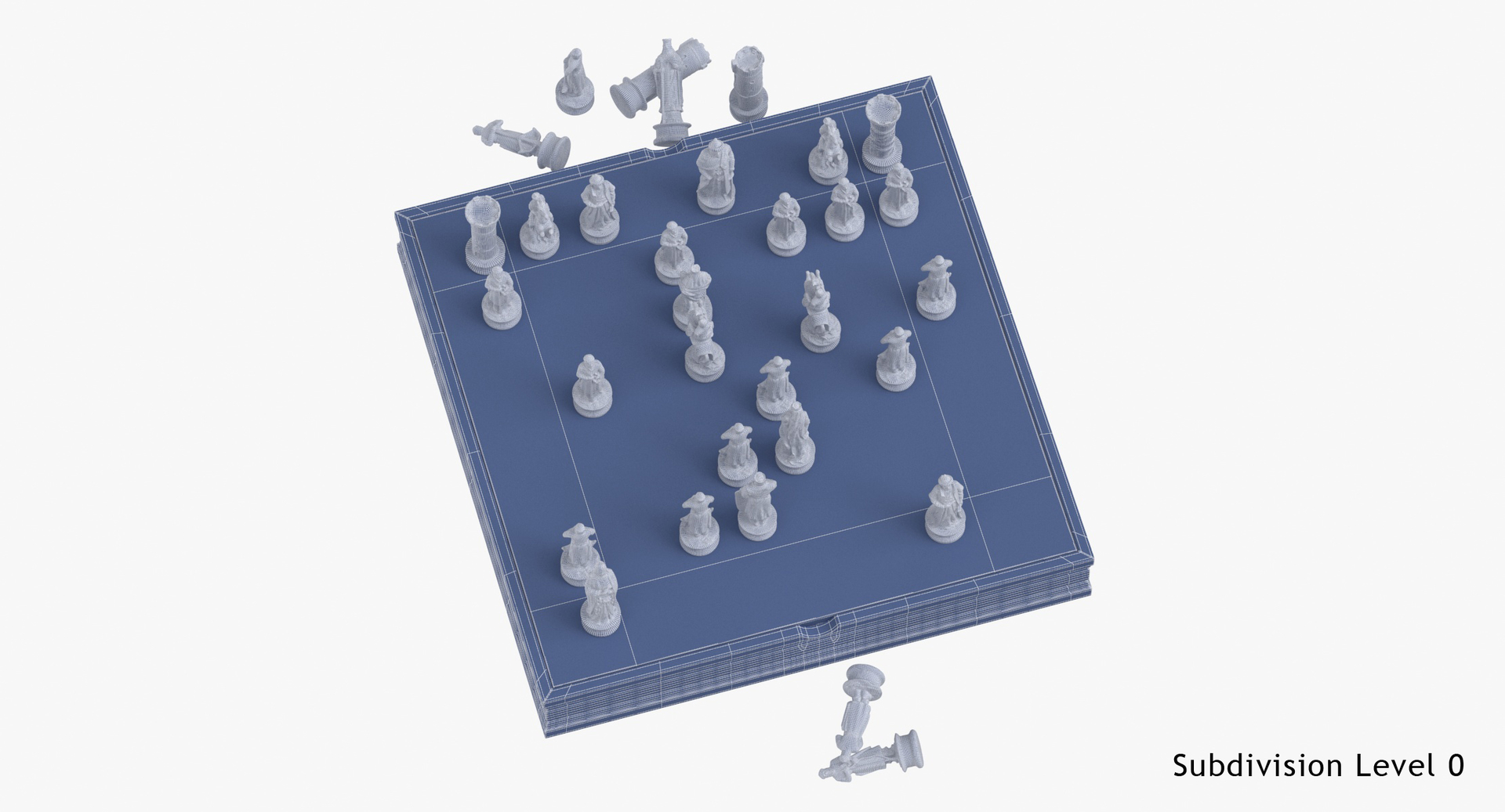 3D chess board set 01 - TurboSquid 1563313