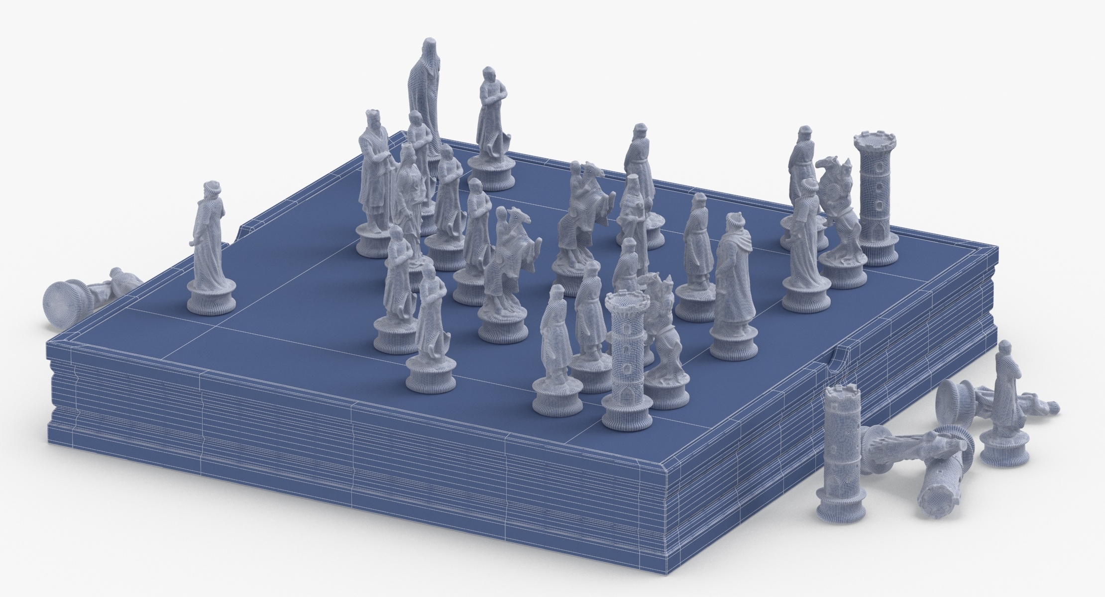 3D chess board set 01 - TurboSquid 1563313