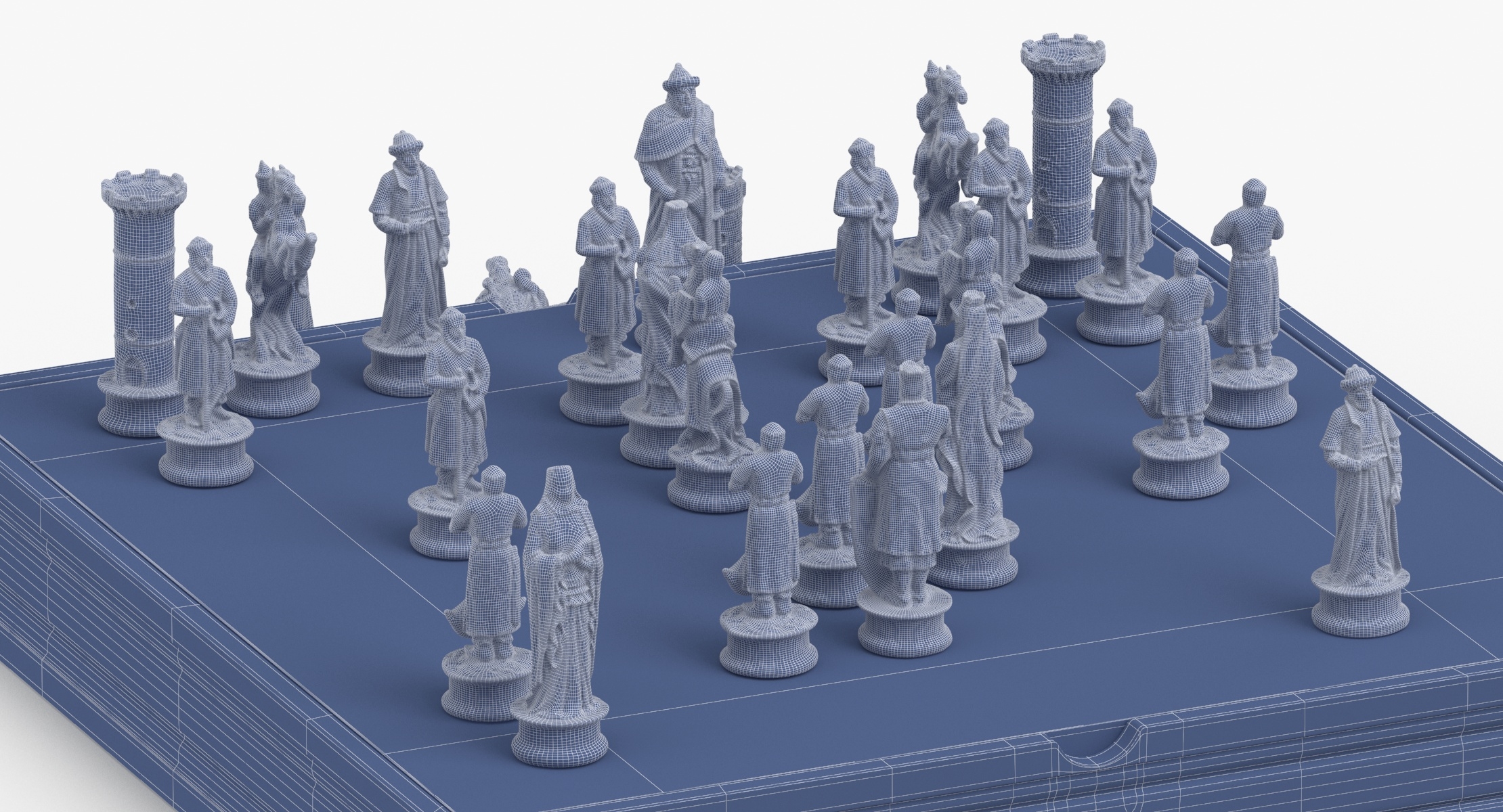 3D chess board set 01 - TurboSquid 1563313