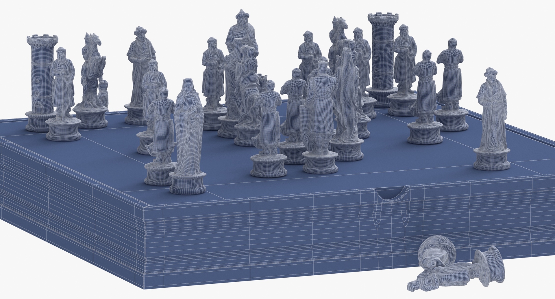 3D chess board set 01 - TurboSquid 1563313