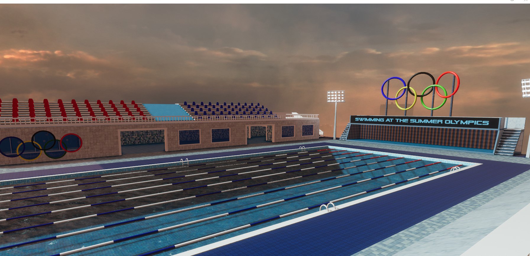 Olympic swimming pool 3D - TurboSquid 1563342