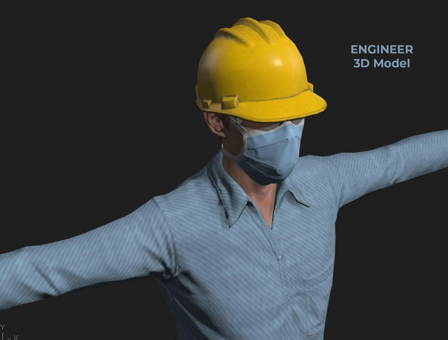 3D engineer mask workman laborer - TurboSquid 1559875