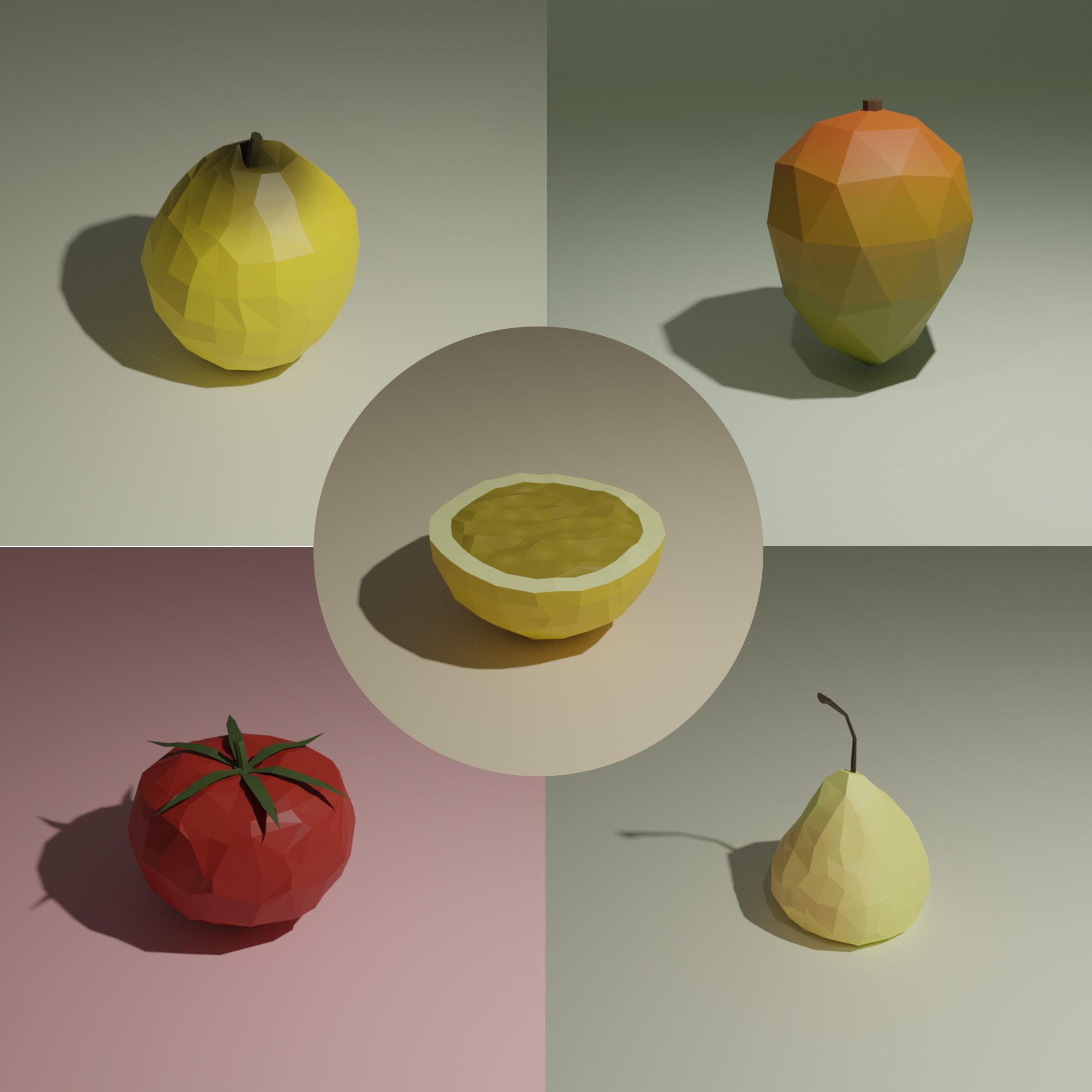Low poly fruits pack-5 Modelo 3D - TurboSquid 1564175