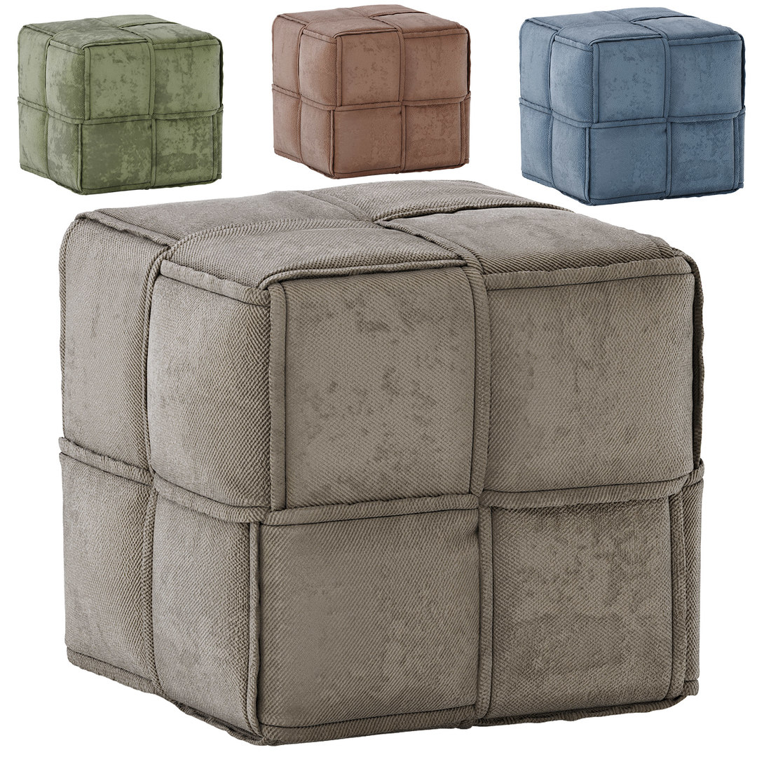 West polyester ottoman 3D model - TurboSquid 1564205