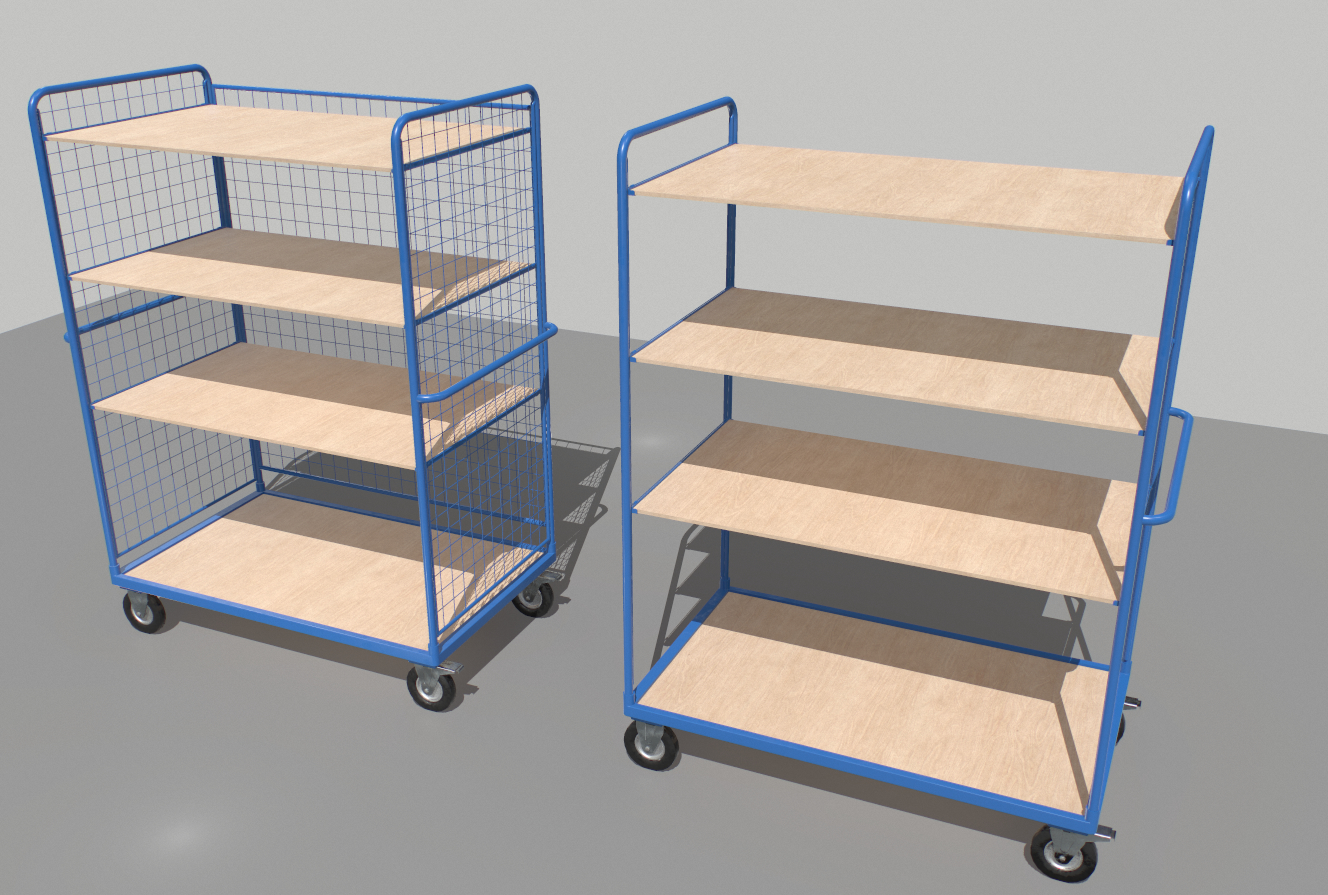 Industrial trolleys 1 warehouses 3D - TurboSquid 1564199