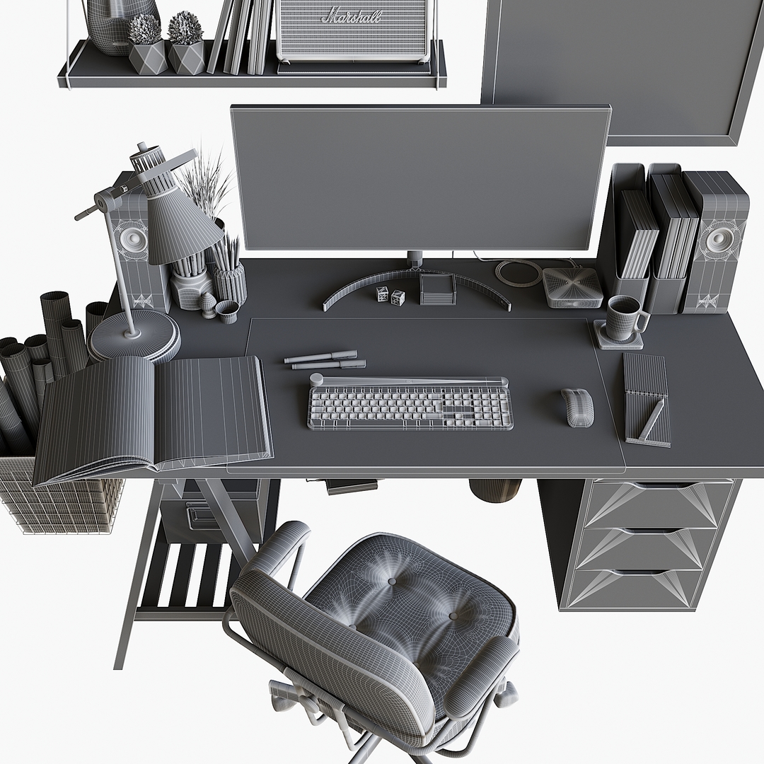 Workplace decor 1 3D model - TurboSquid 1564368