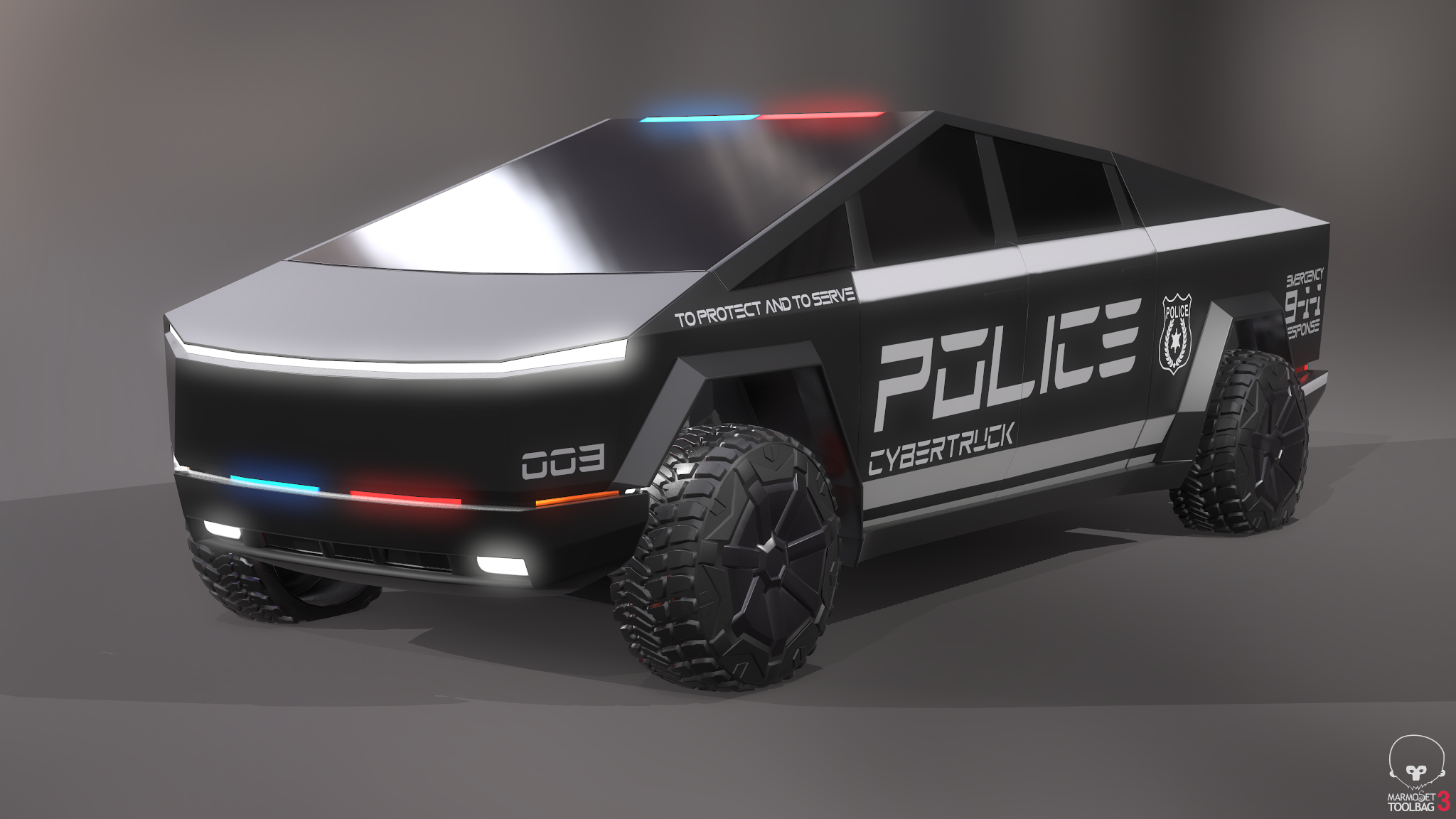 Cybertruck police car model - TurboSquid 1565236
