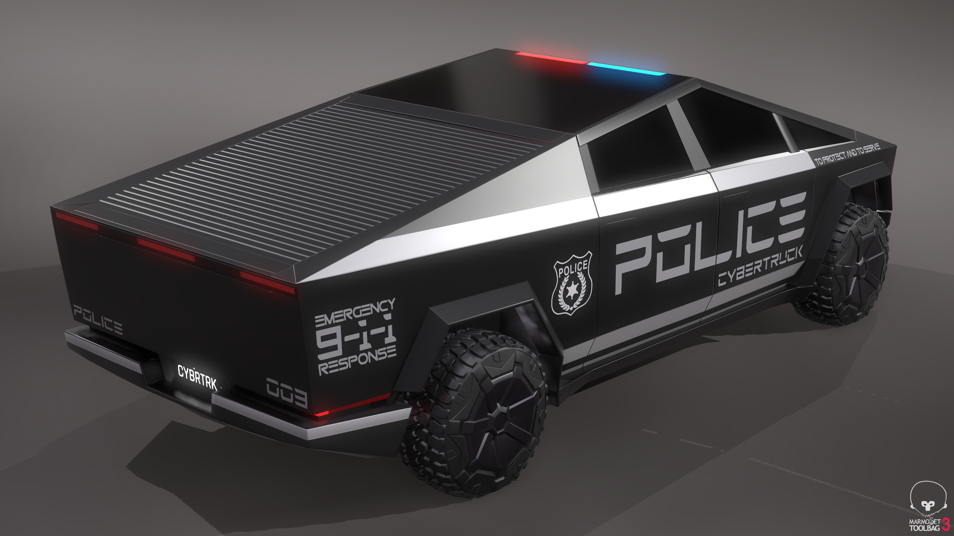 Cybertruck police car model - TurboSquid 1565236