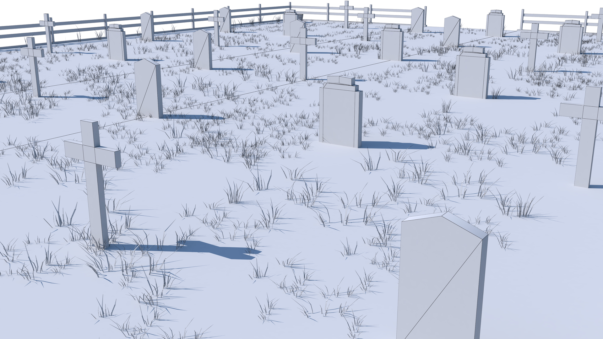 3D model cemetery graveyard - TurboSquid 1565392