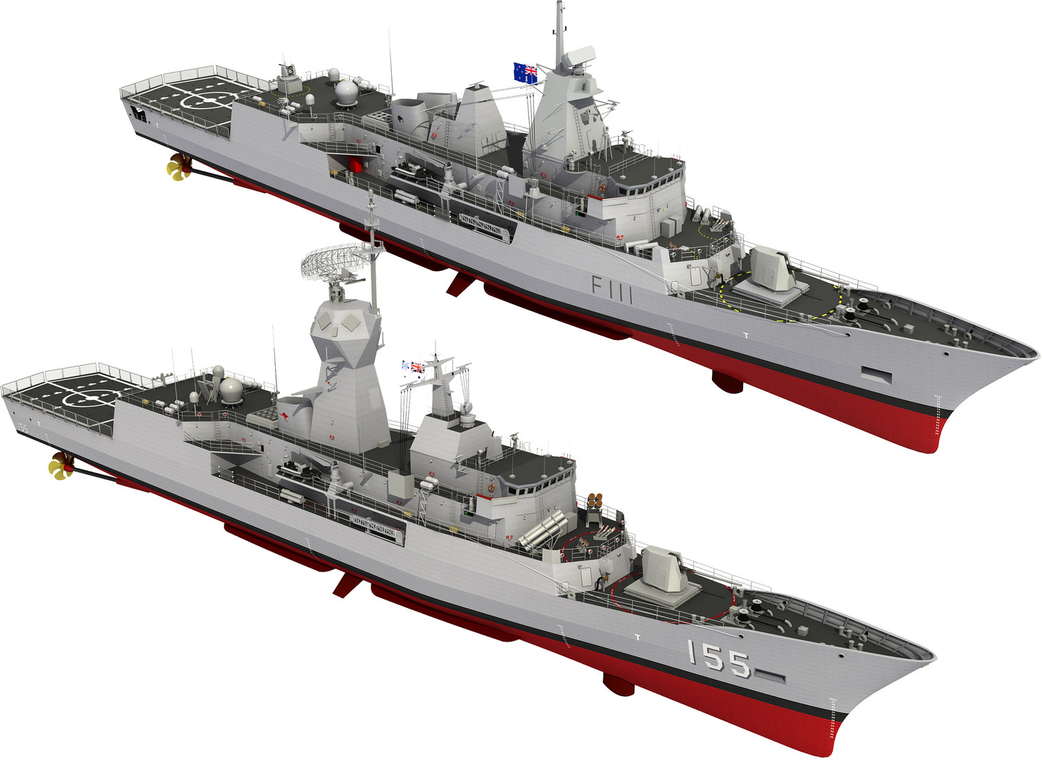 AUSTRALIAN AND NEW ZEALAND MEKO CLASS FRIGATE 3D-Modell - TurboSquid ...