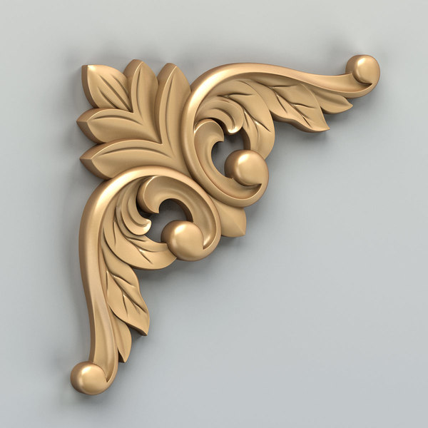 Carved corner decor 3D model - TurboSquid 1565474