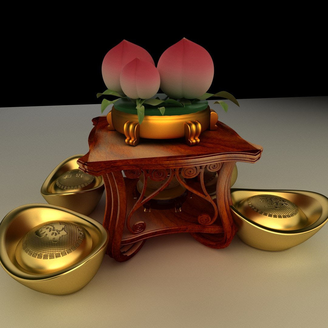 3D chinese gold ingot - TurboSquid 1565558