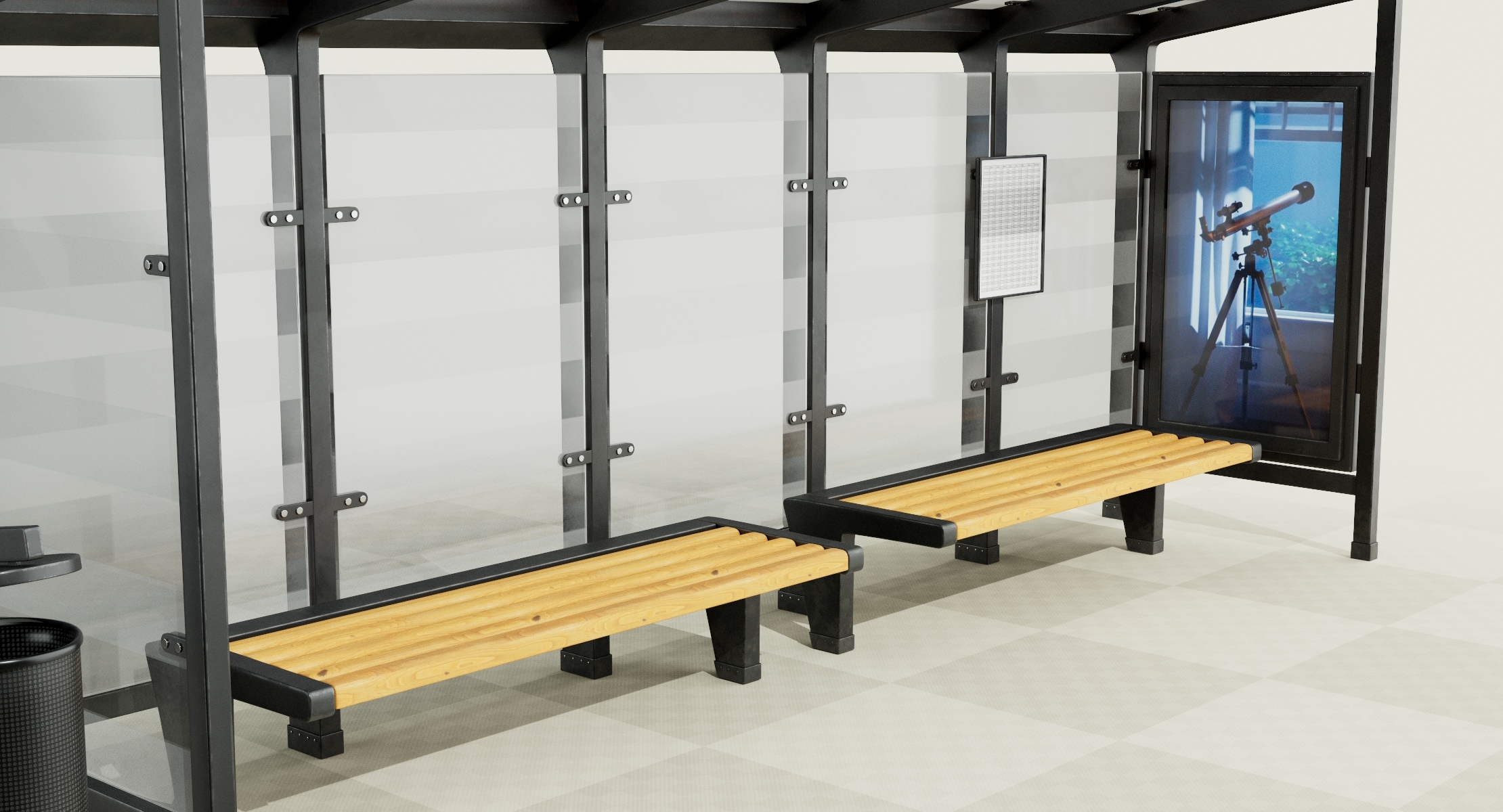 3D bus stop model - TurboSquid 1566340