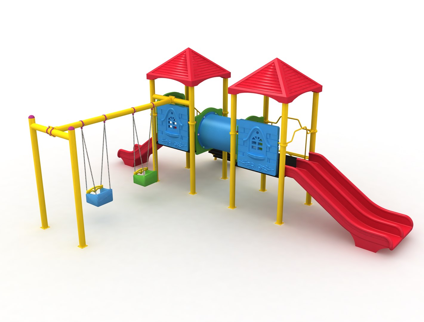 Metal playground flat 3D model - TurboSquid 1565923