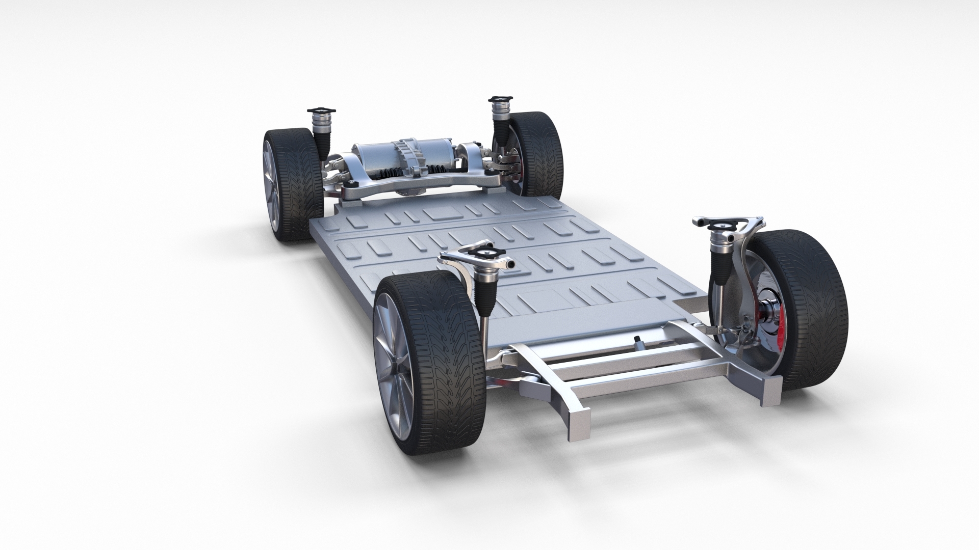 Tesla Model 3 with Chassis Silver 3D-Modell - TurboSquid 1565992