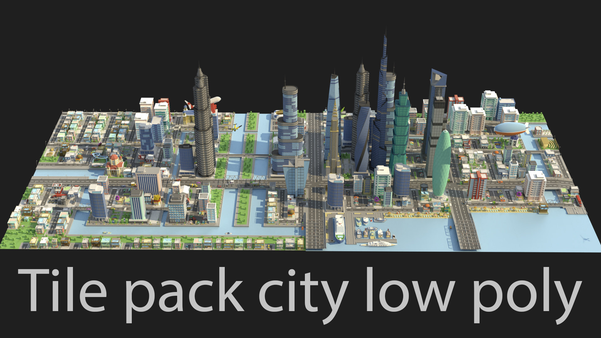 Tile pack city building 3D model - TurboSquid 1566401